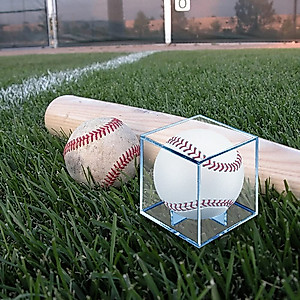 Jaragar Baseball Display Case 1 Pack, UV Protected Sport Collectibles Baseball Holder Acrylic Cube Memorabilia Display Box, Official Baseball Autograph Display Case for Official Size Baseball