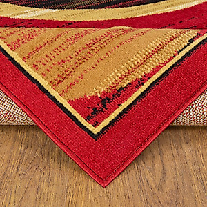 Antep Rugs Kashan King Collection Galaxy Geometric Polypropylene Indoor Area Rug (Maroon/Beige, 5' x 7')