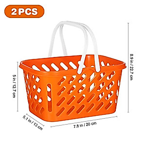 2pcs Mini Shopping Baskets Portable Grocery Baskets with Handles Multipurpose Baskets Toys Storage Organizers for Kids Toddlers Party Favors