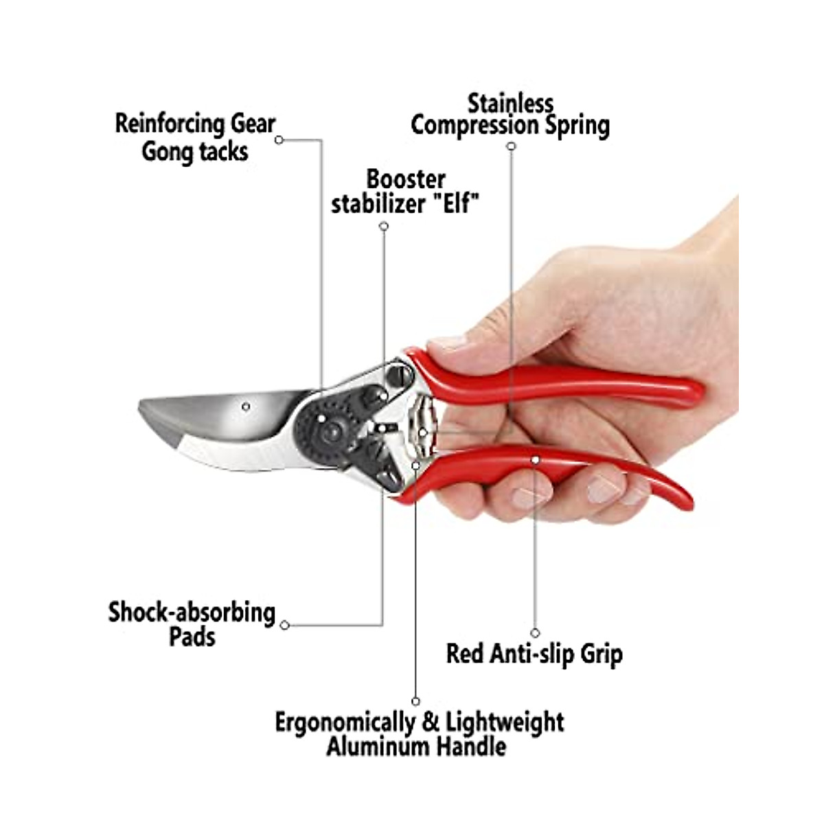 Pruning Garden Shears,Three Wood Plant Scissors for Gardening,Branch Cutter,Tree Trimmer,Bypass & Flower Pruners,Heavy Duty Hand Clippers Snips Secateurs