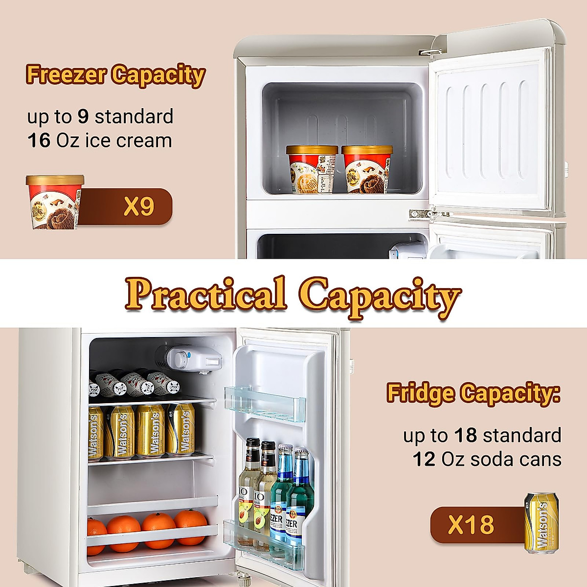 Tymyp FLS-80G-cream-ZQL11 Compact Refrigerator, Cream