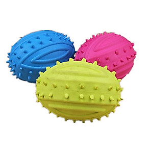 UEETEK Dog Rugby Football Pet Chew Toys Small Rubber Ball 4pcs