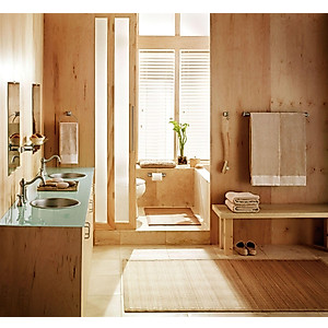 Moen DN8390BN Retreat 22-Inch Wide x 5-Inch Deep Decorative Glass Bathroom Vanity Shelf, Brushed Nickel