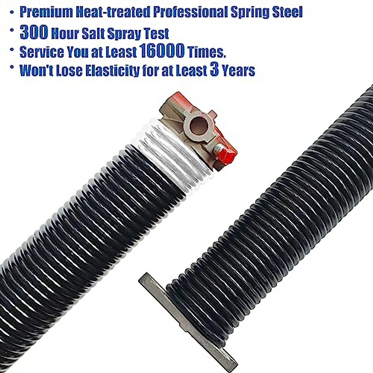 Garage Door Torsion Springs Set(.218x2x26"), Pair of 2" ID Electrophoresis Coated Heavy Duty Torsion Spring Replacement for Garage Doors, with 2pcs Non-Slip Winding Bars,Minimum 16000 Cycles