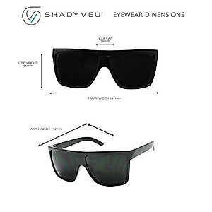 ShadyVEU Super Dark Round Sunglasses UV400 Casual Blacked Out 80's Retro Shades (Glossy Black Flat Top Frame, Dark Black)