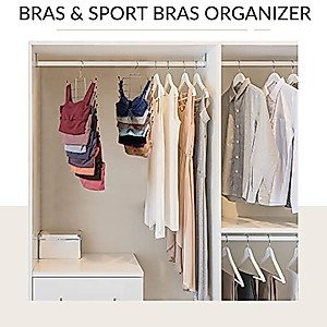 ZEDODIER Tank Tops Hangers，Bra Hanger 2 Pack Metal Space Saving Hanger Closet Organizer for Tank Tops, Bras, Camisoles, Scarfs or Belts
