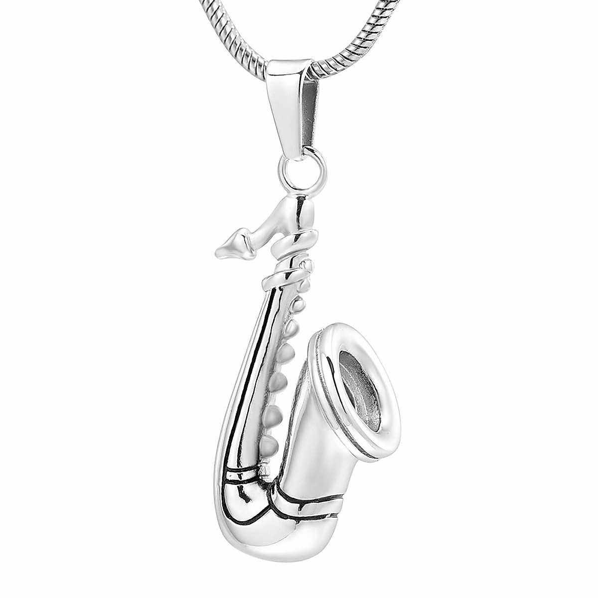 memorial jewelry Stainless Steel Musical Instrument Silver Color Charm Necklace Pendant with Silver Chain