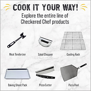 Checkered Chef Baking Sheet with Wire Rack Set 13" x 18" - Single Set w/ Half Sheet Pan & Stainless Steel Oven Rack for Cooking