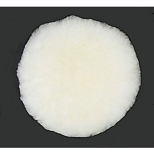 INZOEY Sheepskin Wool Polishing Pad 3 Inches Soft Buffing Pads with Hook and Loop Back Wool Cutting Pad for Car, Furniture, Glass and So On (Pack of 10)
