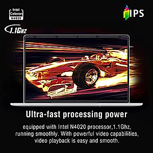 WOZIFAN 14" Laptop 6GB RAM 128GB SSD Support 1TB SSD Expansion Traditional Laptops Win 11 2.4G+5G WiFi Bluetooth 4.2 USB HDMI 1920x1080 FHD with Wireless Mouse for Work Study Entertainment-Silver