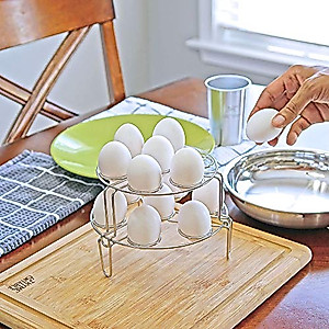 Southern Homewares Stainless Steel Egg Steaming Rack Countertop Egg Holder Pressure Cooker Holder Boiled Deviled Eggs