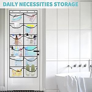 YOCOMEY 2 Packs Over the Door Shoe Organizer, 24 Extra Large Mesh Pockets Hanging Shoe Boots Rack Holder, Closet Hanging Organizers for Storage Sneakers High Heeled Shoes Slippers (White)