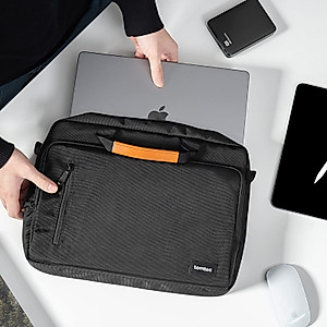 tomtoc Protective Laptop Shoulder Bag for 13-14 Inch MacBook Air/Pro, 13.4-14.4 Surface Laptop Studio/7/6/5/4/3, HP Chromebook 14, Acer Aspire 14, ASUS Zenbook 14, Dell Inspiron 14, Business Briefcase