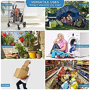 Collapsible Folding Wagon, Shopping Trolley, Folding Shopping Cart on Wheels Large and Lightweight Utility Trolley with Swivel Front Wheels,Detachable