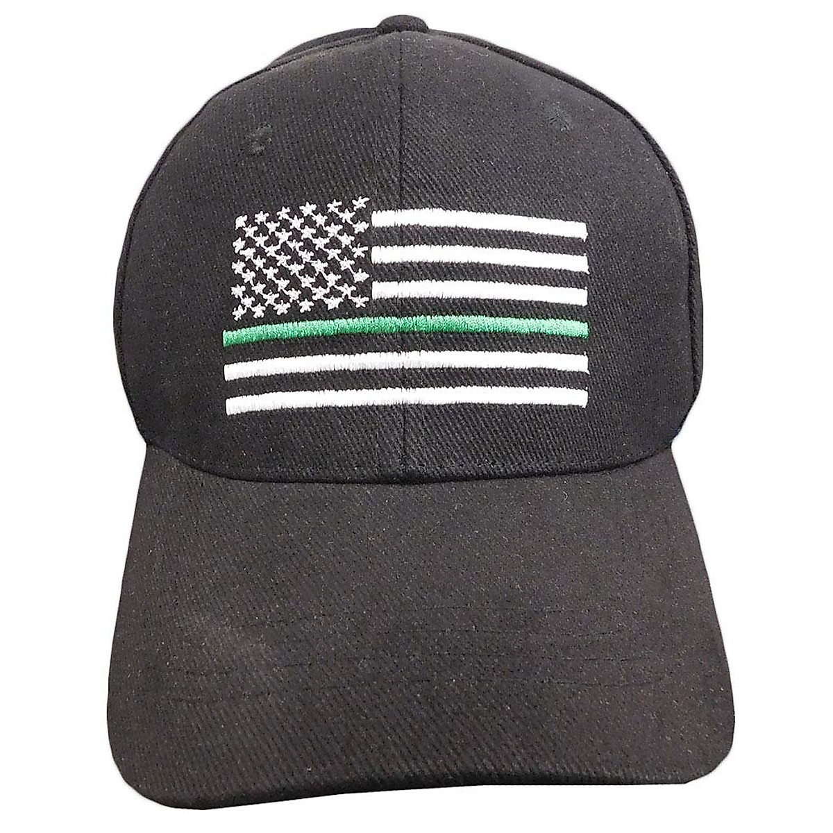 Trade Winds USA 50 Star Thin Green Line Federal Agents Matter Black Embroidered Hat Cap