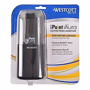 Westcott iPoint® Aura Electric Pencil Sharpener, Assorted Colors (17214)
