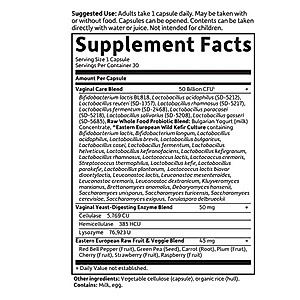 Garden of Life RAW Probiotics Vaginal Care Shelf Stable - 50 Billion CFU Guaranteed Through Expiration, Acidophilus - Once Daily - Certified Gluten Free - No Refrigeration - 30 Vegetarian Capsules