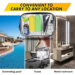 In Flight Mind Clear TSA Approved Toiletry Bag, 3-1-1 Clear Toiletry Bags for Traveling, Clear Makeup Bag for Cosmetics & Skincare Essentials,Clear Zipper Pouch for Men & Women,Clear Travel Pouch-1pc