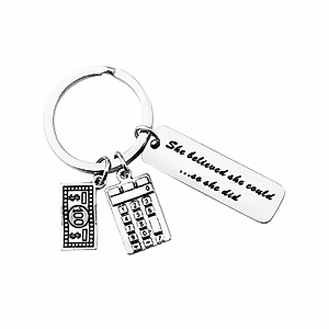 MYOSPARK Accountant Gift She Believed She Could So She Did Calculator Charm Keychain Inspirational Graduation Gift For CPA Accountant Auditor (Calculator Keychain)