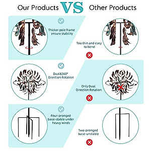 VEWOGARDEN Large Outdoor Metal Wind Spinners, 360 Degrees Swivel Wind Sculpture Yard Art Decor for Patio, Lawn & Garden 66 * 15.8 Inches