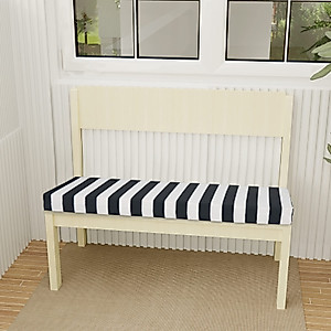 ROFIELTY Bench Cushion 30 inch, Bench Cushion for Indoor/Outdoor use Outdoor Swing Cushions, Waterproof and Durable Resistant Furniture Patio Cushion. (Stripes-Black, 30x14x2.5)