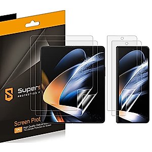 Supershieldz (2 Pack) Designed for Samsung Galaxy Z Fold 5 5G (2 Main Screen and 2 Front Screen) Screen Protector, High Definition Clear Shield (TPU)