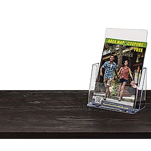 Marketing Holders Brochure Holder for 6" Bifolds Clear Acrylic Countertop Literature Organizer Space Saving Slant Back Booklet Dispenser for Trade Shows Expos and Conventions