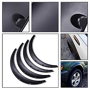 4PCS Black Universal 2”/50mm Car Wheel Fender Flares Flexible Durable Extra Wide Auto Car Body Kit