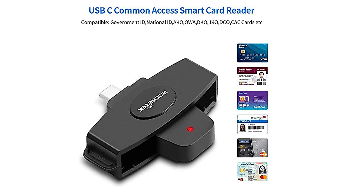 Rocketek USB-C CAC Card Reader for Android & MacBooks | Secure & Compatible