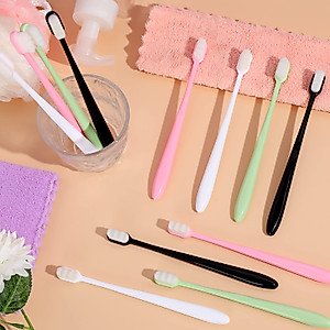 Pinkunn 36 Pcs Soft Bristle Toothbrush Micro Nano Manual Toothbrush with 20, 000 Bristles for Sensitive Gums Adult Family, 4 Colors(White Bristles)