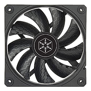 SilverStone Technology Shark Force 120 Performance Enhanced 120mm PWM Fan with Shark Skin Pattern Fan Blades, SST-SF120B, Black