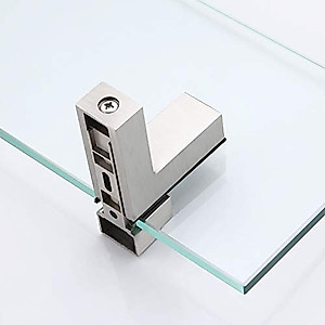 KES Glass Shelf for Bathroom, 15.8-Inch Bathroom Wall Shelf with Rectangle Tempered Glass and Brushed Nickel Bracket, Glass Bathroom Shelves 2 Pack, BGS3201S40-2-P2