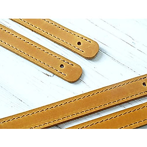 Handmade Leather Handles and Drawer Pulls (Caramel) - 4pcs