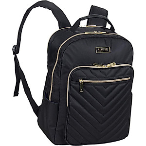 Kenneth Cole Reaction Women's Chelsea 15" Laptop Bag Computer Bookbag for Work, School, College, Nurse, Travel Daypack Purse Backpack, Black