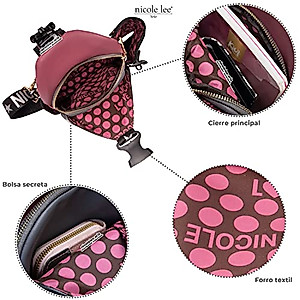 Nicole Lee Crossbody Sling Backpack, Travel Chest Bag with Bottle Holder for Women, Fashion Print (Success in New York)