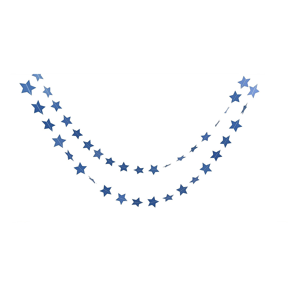 Furuix Outer Space Baby Shower Decorations 2pcs Mini Navy Blue Paper Star Garland Star String for Hanging Décor Wedding Party Decoration Outer Space Decor Birthday Decorations