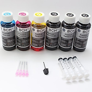 BCH Premium Bulk Refill Ink for HP Printers - (3 Pigment Black + Photo Dye)