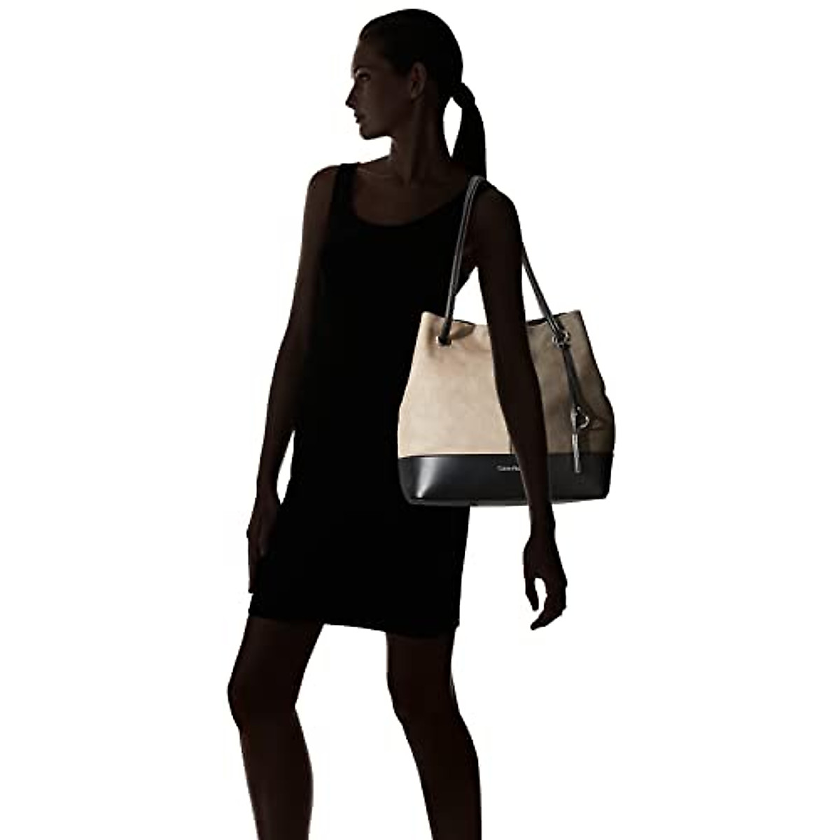 Calvin Klein Gabrianna Novelty North/South Key Item Tote, Grey Combo