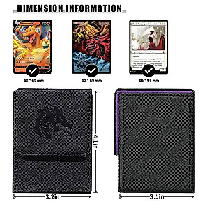 ArtBoutiq MTG Card Deck Box For Commander Deck Box With 2 Dividers, Card Storage Box Fits 100+ Single Sleeved Cards, PU Leather Strong Magnet Card Deck Case Holder for Mtg Yugioh TCG（Black/Purple）