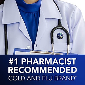 Vicks NyQuil Severe Honey Cold and Flu Medicine, Maximum Strength, Relieves Cough, Sore Throat, Fever, Congestion, 12 Oz