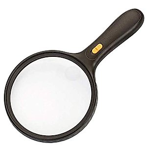 ZHYH Hand-held Magnifier, Handheld Magnifier Reading Magnifying Glass Lens Jewelry Loupe Black