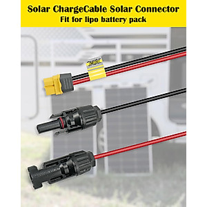 GMURA Solar to XT60 Extension Cable, 12AWG XT60 Adapter Cable Solar Panel Wire for Portable Power Station Solar Generator Battery Pack, 10Ft