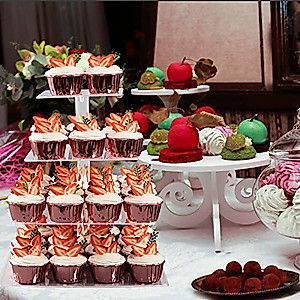 Yumhouse Cupcake Stand for 50 Cupcakes,4-Tier Acrylic Cupcake Tower Holder,Cupcake Holder,Dessert Stands with LED Light String for Cupcake Display,Wedding,Birthday,Baby Shower