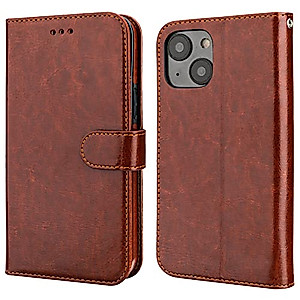 Bocasal Detachable Wallet Case for iPhone 14 RFID Blocking Card Slots Holder Premium PU Leather Magnetic Kickstand Shockproof Wrist Strap Removable Flip Protective Cover 5G 6.1 inch (Brown)