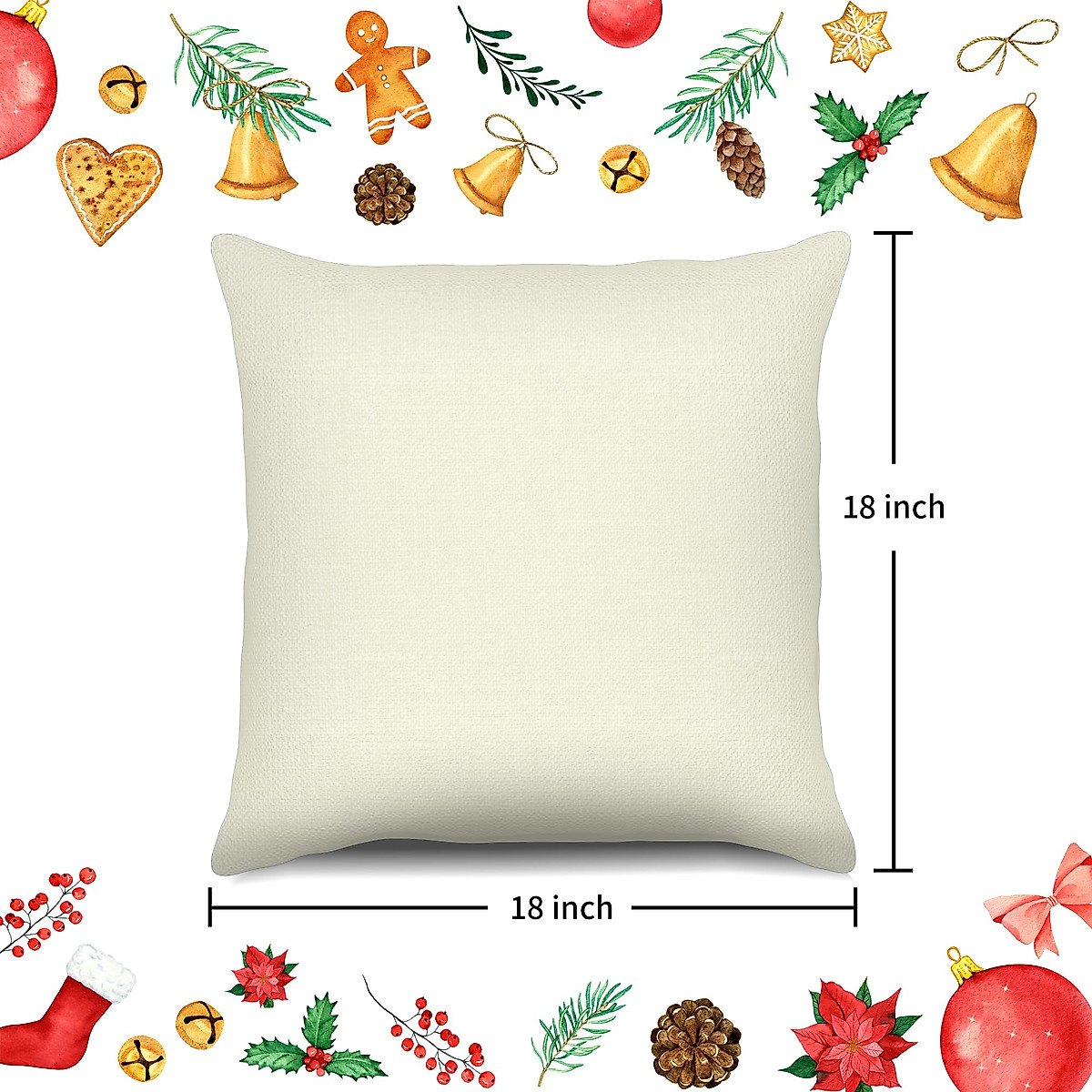 LITIVY Christmas Decor Pillow Covers Set of 4 Decorative Throw Pillowcase for Winter Xmas Holiday Home Decor for Sofa Couch (Christmas Tree Snowman Gloves Deer) (18"x18", Red)