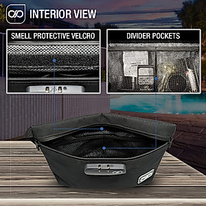 HELMET HEAD Smell Proof Bag with Combination Lock, Durable Water Repellent Odorless Stash Bag Comes With Mylar Bags and Inside Pouches For Your Herbs and Smelly Accessories (Black)