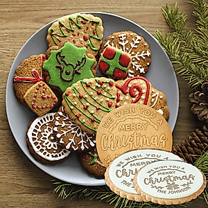 Personalized Cookie Stamp with Name Christmas Custom Cookie Cutter Stamps Customized Christmas Cookie Mold for Baking Fondant Embosser Biscuit Sugar Paste Cakes-Baby Baptism Shower Style