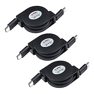 Type C Cable for Galaxy S21,3Pack 3.3FT Retractable USB C to USB C Cable Fast Charge Android Type C Cord for Samsung Galaxy S22 Ultra S20 FE S21 S10 Plus Note 20 A23 A33 A81 A91, LG, Moto,Google Pixel