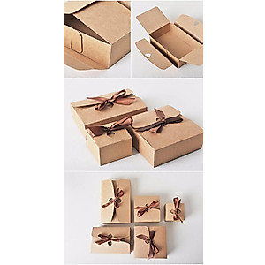 MODADA Gift Bags Square Kraft Paper Box Cardboard Packaging Valentine's Day Wedding Birthday Party Gift Box With Ribbons Candy Storage 30Pcs (Color : Red, Size : 14x14x5cm)