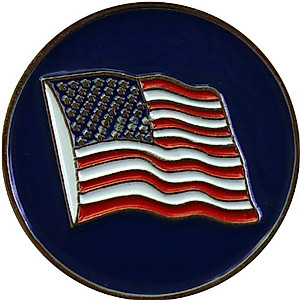 Putter Mounted Divot Tool and Ball Marker - US Flag Blue